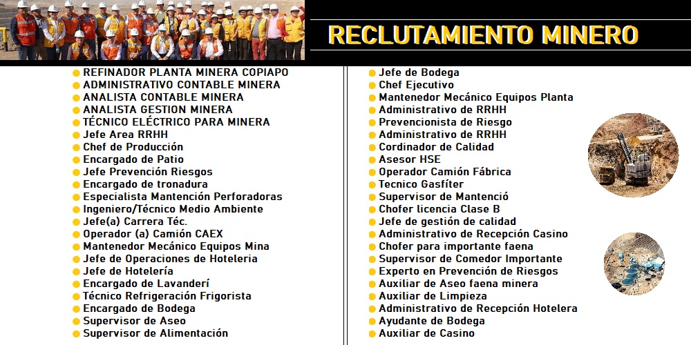 RECLUTAMIENTO MINERO CHILE (Mayo 2020)