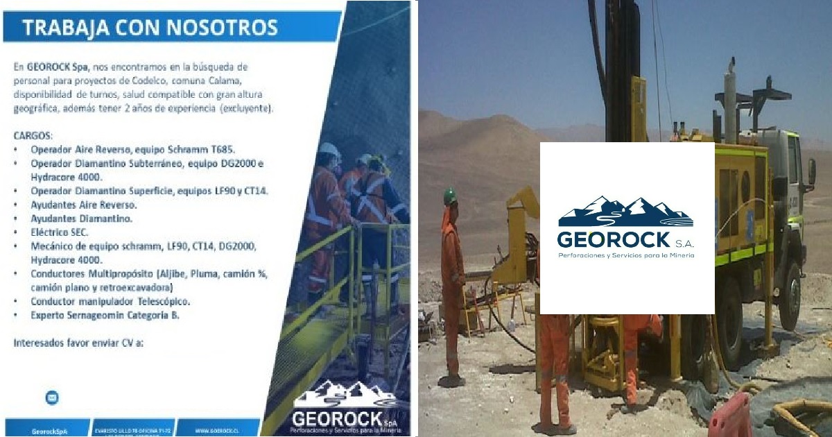 SE NECESITA PERSONAL para la empresa GEOROCK SPA
