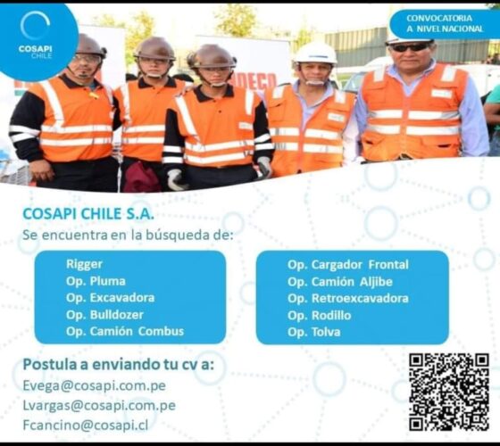 SE BUSCA PERSONAL PARA COSAPI CHILE S.A
